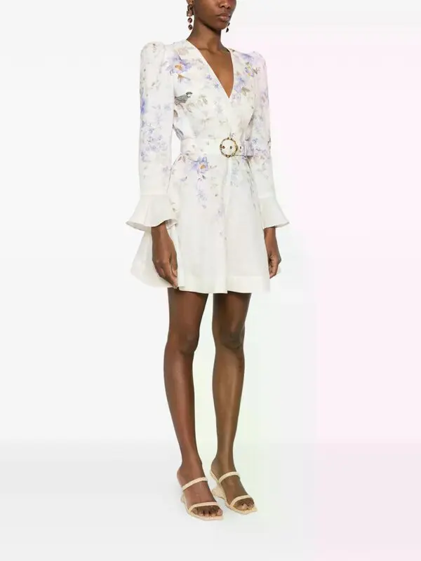 Zimmermann Floral-print Belted Mini Dress