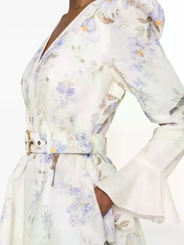 Zimmermann Floral-print Belted Mini Dress