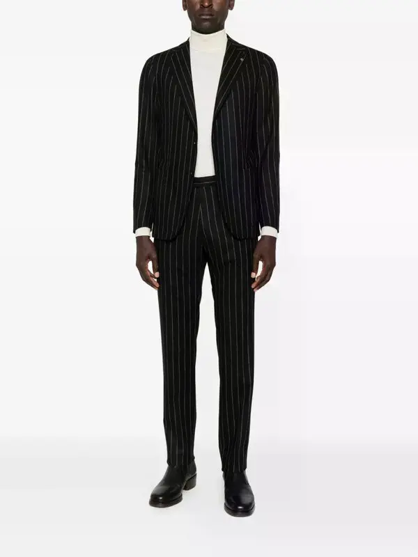 Tagliatore Pinstripe Suit - Black