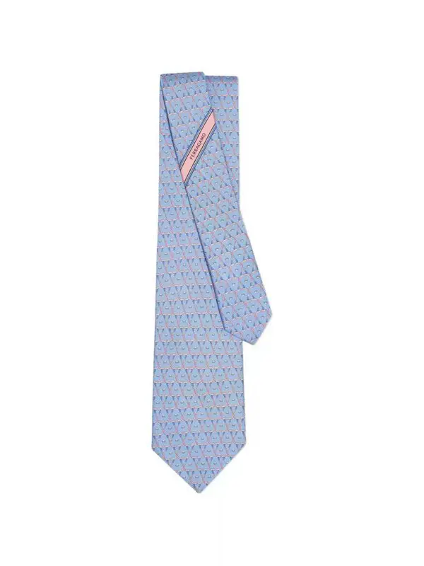 FERRAGAMO Hockey Print Silk Neck Tie