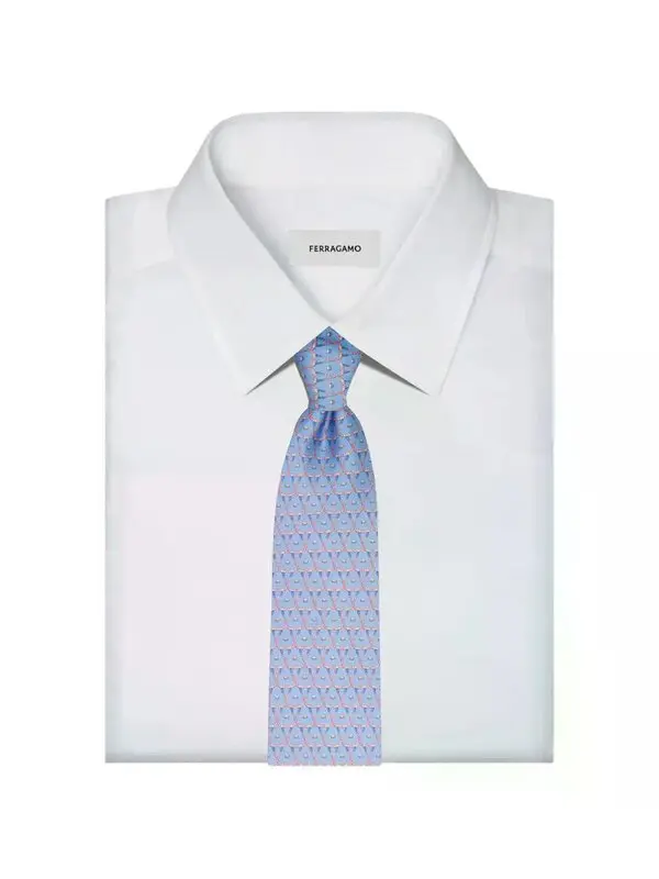 FERRAGAMO Hockey Print Silk Neck Tie