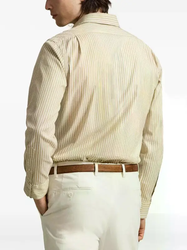 Polo Ralph Lauren Striped Embroidered-logo Shirt - Neutrals