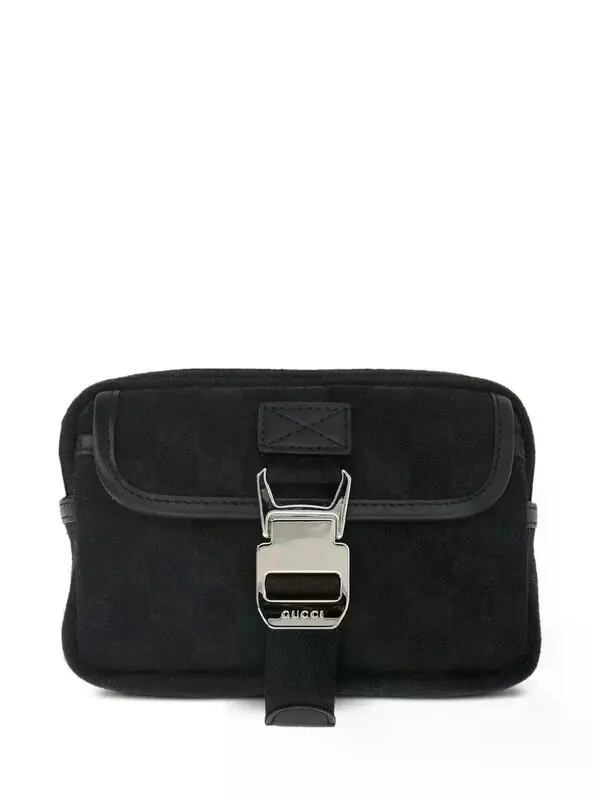 Gucci Buckle Shoulder Bag - Black