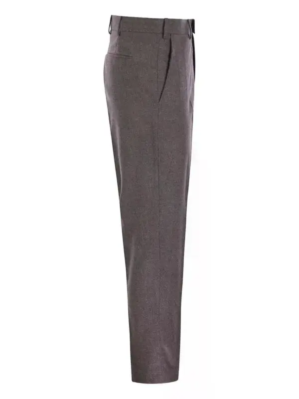 PT TORINO Ironed Crease Flannel Trousers - Grey