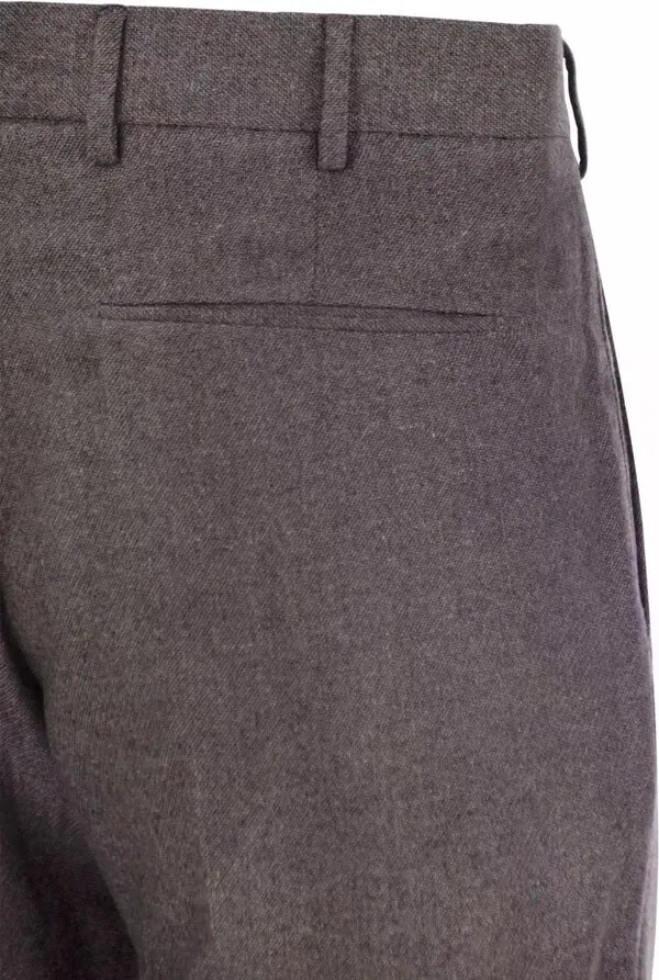PT TORINO Ironed Crease Flannel Trousers - Grey