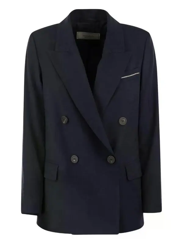 Peserico Double-breasted Blazer - Blue