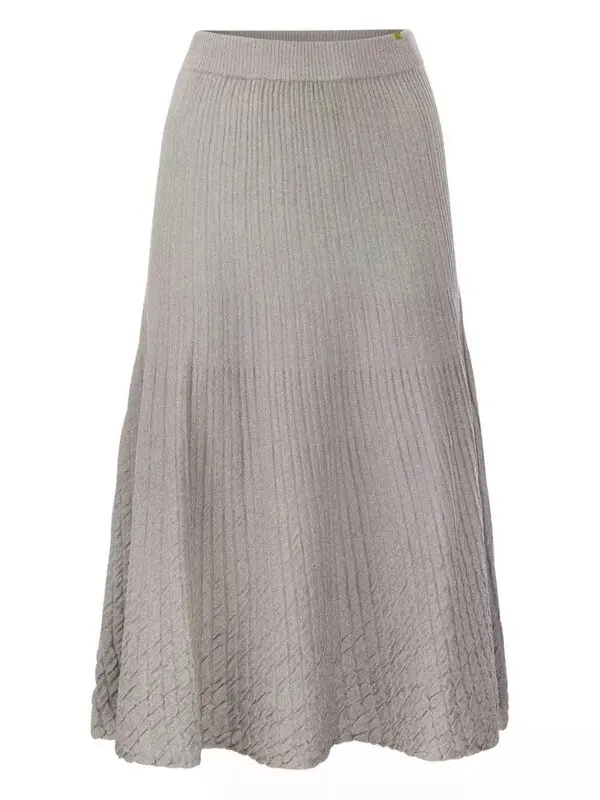 Elisabetta Franchi Ribbed Midi Skirt - Grey