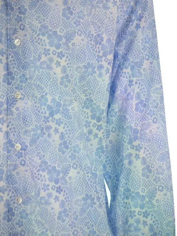 Fedeli Floral-print Shirt - Blue