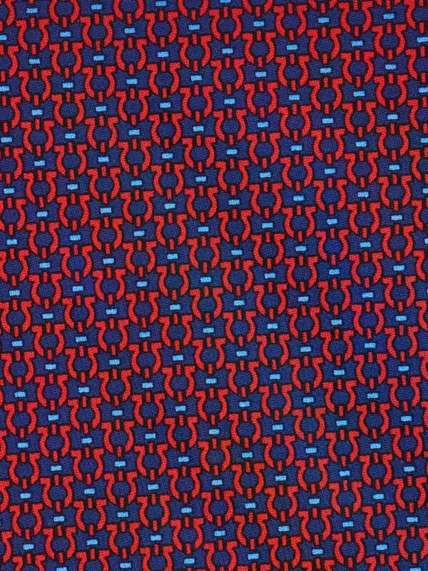 FERRAGAMO Gancini Patterned Silk Tie - Red