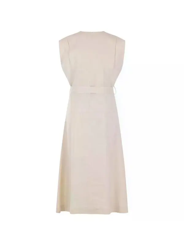 GLANSHIRT Lia V-neck Tie Dress - Neutrals