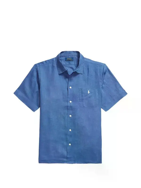 Polo Ralph Lauren Embroidered Pocket Linen Shirt - Blue