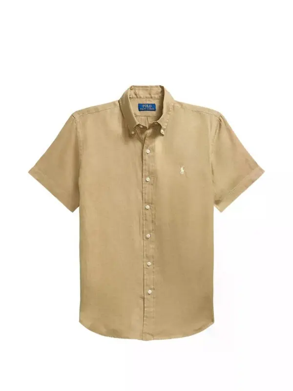 Polo Ralph Lauren Embroidered Custom Linen Shirt - Neutrals