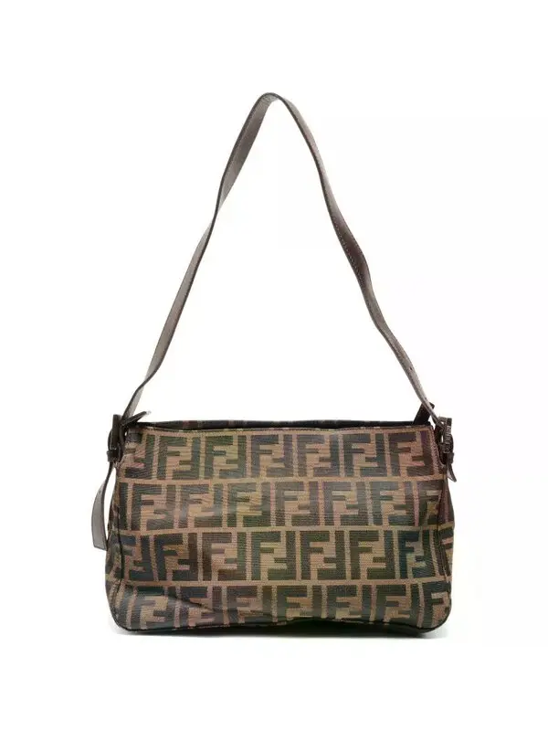 Fendi 1990s Zucca Canvas Shoulder Bag - Neutrals