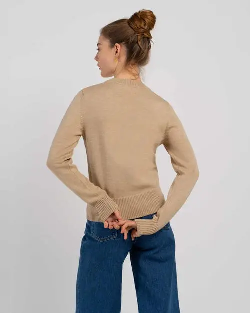 KETTLEWELL Minna Long Sleeve Crew Neck Sweater - Soft Camel