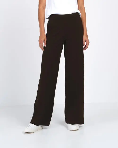 KETTLEWELL Ponte Wide Leg Pants - Espresso