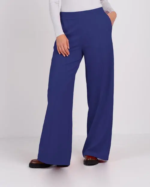 KETTLEWELL Ponte Wide Leg Pants - Monaco Blue