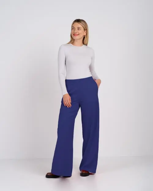 KETTLEWELL Ponte Wide Leg Trousers - Monaco Blue