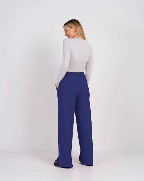 KETTLEWELL Ponte Wide Leg Trousers - Monaco Blue