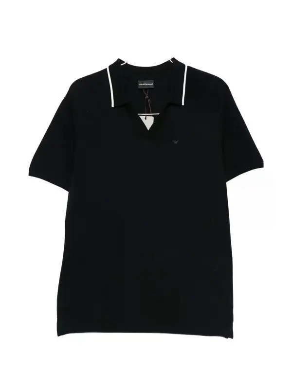 Emporio Armani V-neck Contrast-trim T-shirt - Blue