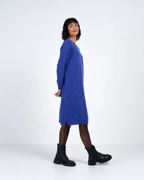 KETTLEWELL Crew Neck Merino Wool Knitted Dress - Periwinkle