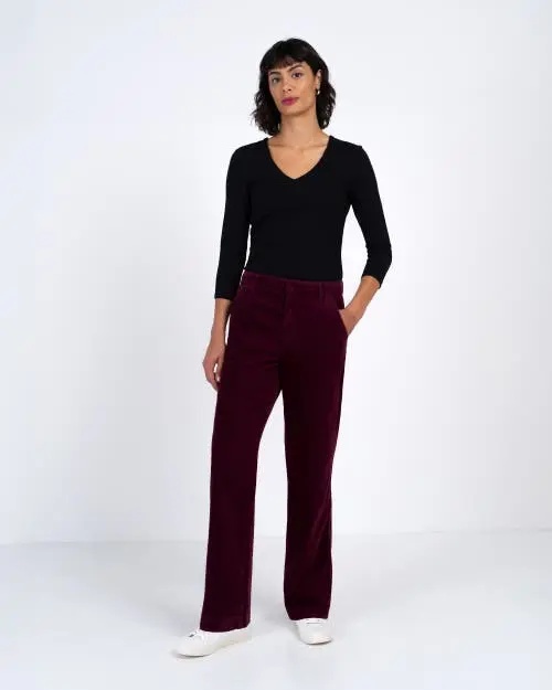 KETTLEWELL Jamie Cord Straight Pants - Cassis
