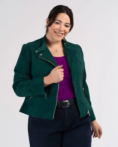 KETTLEWELL Suede Biker Jacket - Blue Spruce