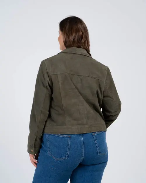 KETTLEWELL Harper Suede Bomber Jacket - Khaki
