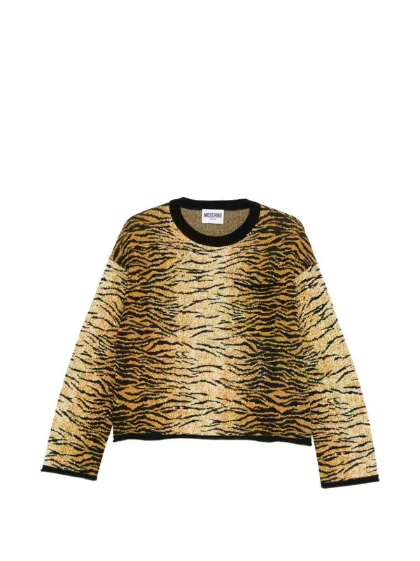 Moschino Tiger-print Sweater - Yellow
