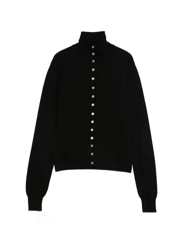 Moschino Buttoned Turtleneck Cardigan - Black