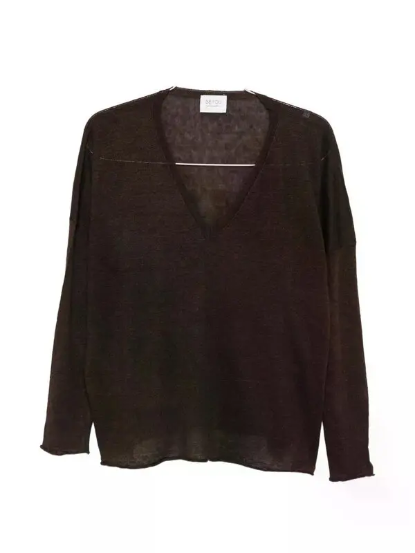 BEYOU V-neck Sweater - Brown