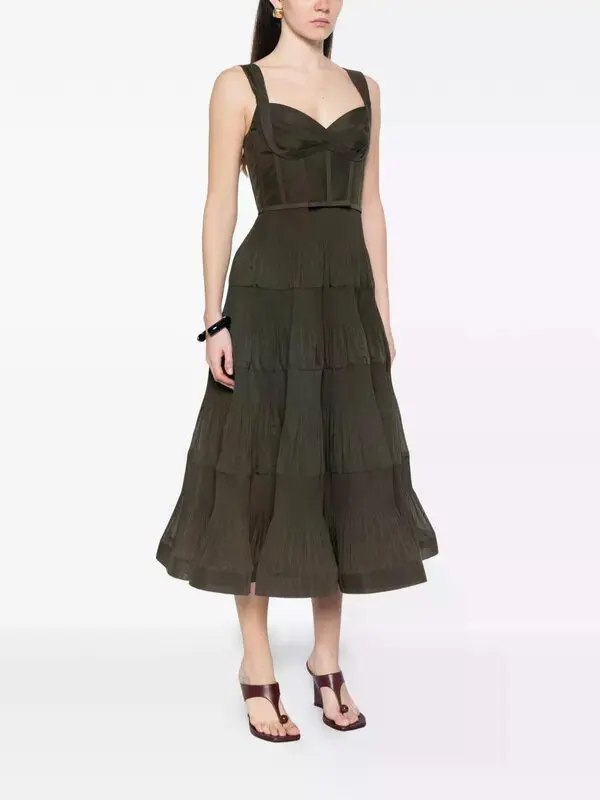 Zimmermann Pleated Draped Midi Dress
