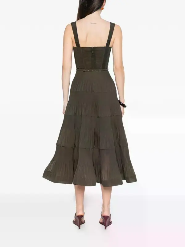Zimmermann Pleated Draped Midi Dress