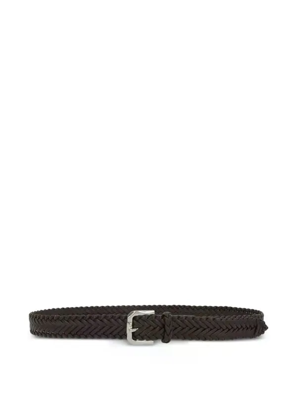 Agnona Woven Buckle Belt - Brown