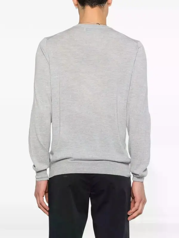 GRAN SASSO V-neck Long Sleeve Sweater - Grey