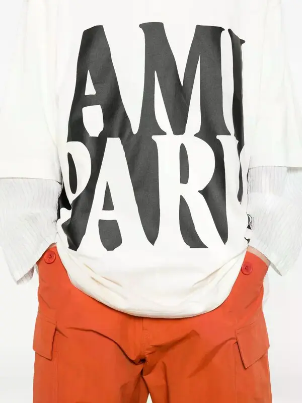 AMI Paris Logo T-shirt - Neutrals