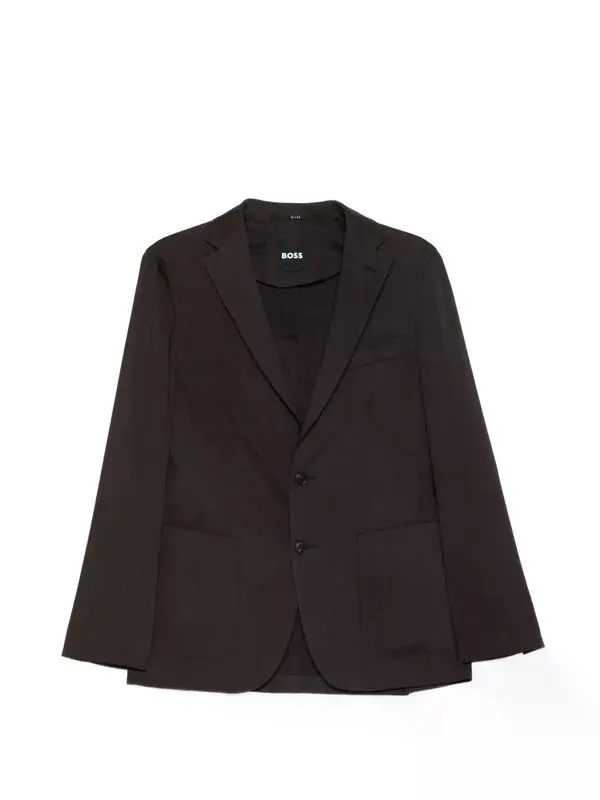 BOSS Buttoned Patch-pocket Blazer - Brown