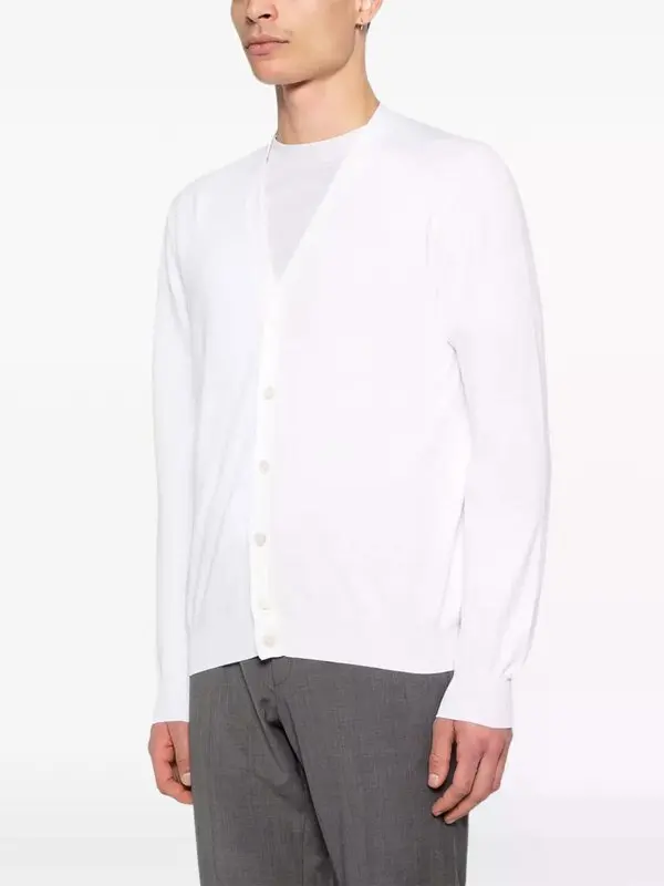 GRAN SASSO Button-fastening V-neck Cardigan - White
