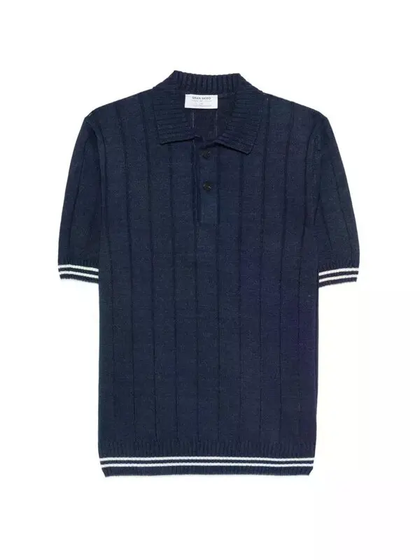 GRAN SASSO Ribbed-knit Polo Shirt