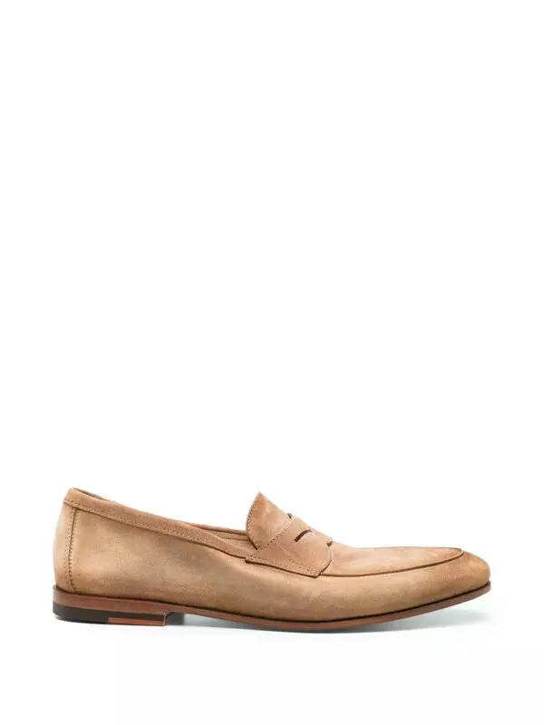 Santoni Suede Loafers - Neutrals