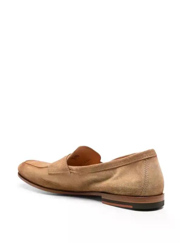 Santoni Suede Loafers - Neutrals