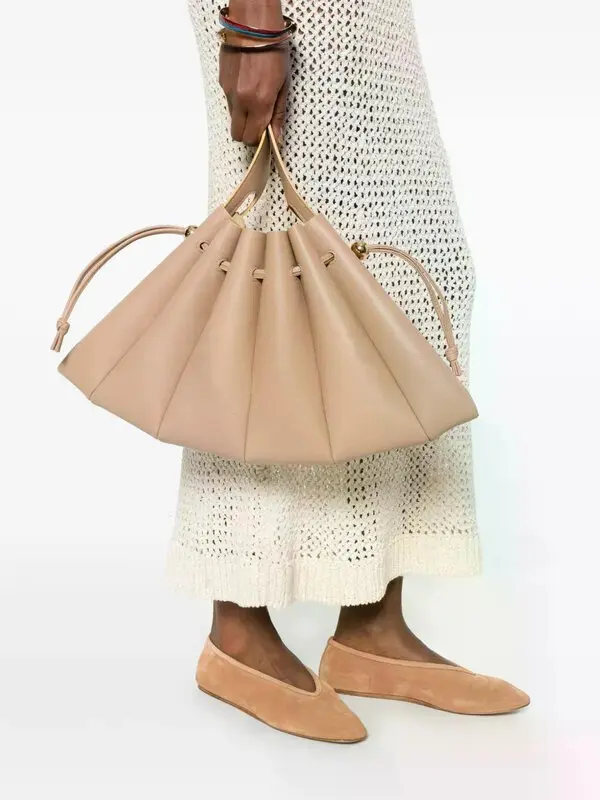 THEMOIRE Calipso Gathered Shoulder Bag - Neutrals