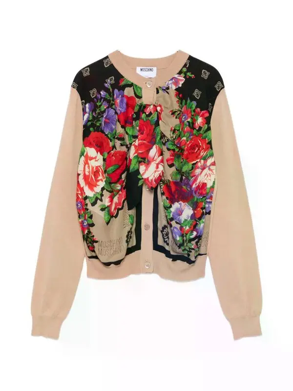 Moschino Floral-print Cardigan - Neutrals