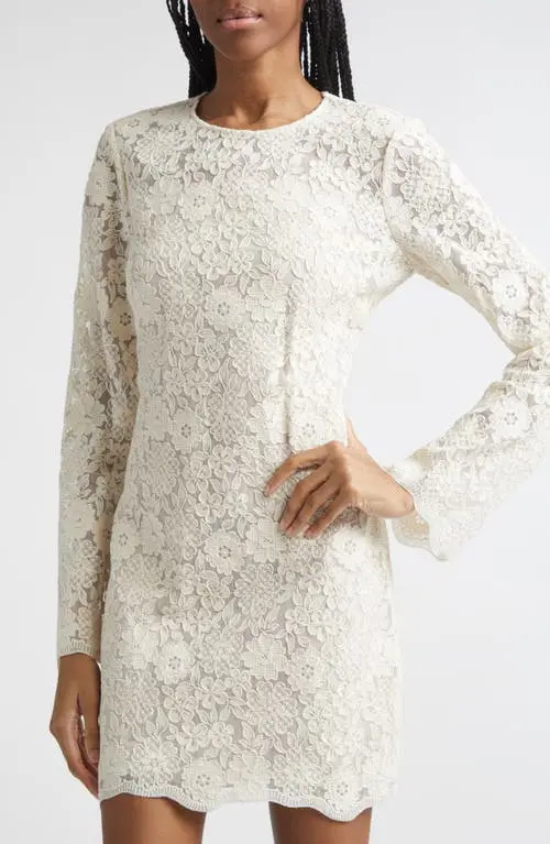 Veronica Beard Teresia Long Sleeve Lace Minidress