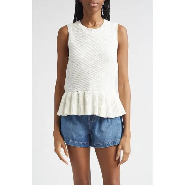 Veronica Beard Nemyah Peplum Tank Sweater