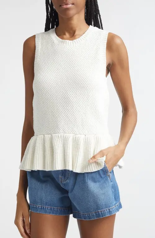 Veronica Beard Nemyah Peplum Tank Sweater