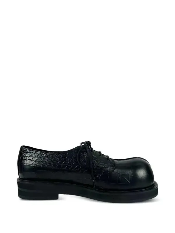 NO IDEA Crocodile Texture Lace-up Loafers