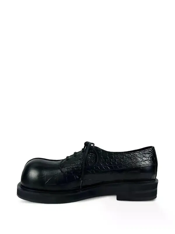 NO IDEA Crocodile Texture Lace-up Loafers