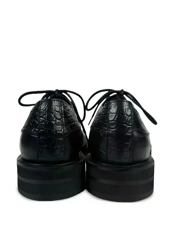 NO IDEA Crocodile Texture Lace-up Loafers