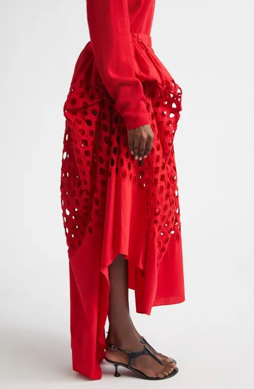 DIOTIMA Dame Asymmetric Cotton Eyelet Skirt