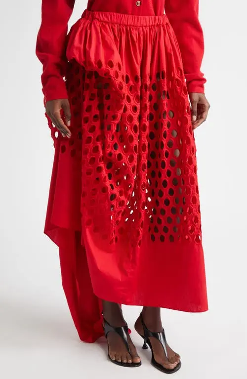 DIOTIMA Dame Asymmetric Cotton Eyelet Skirt